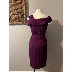 Tadashi Shoji | Dresses | Tadashi Shoji Dress 8 Maroon Purple Silk ...